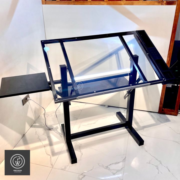 NEW DESIGN | METAL BLACK ACRYLIC DRAFTING TABLE | FREE LED LIGHT | COD ...
