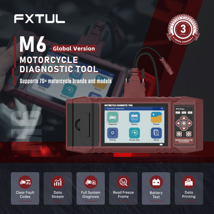 Free Update | AUTOOL FXTUL M6 Motorcycle Diagnostic Tool For Harley BMW ...