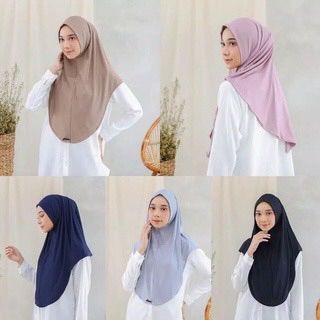 Bergo Hamidah Non Pet Jersey / Bergo Instan Malay Non Pad Daily / Hijab Bergo Oval Pinguin Tanpa ...