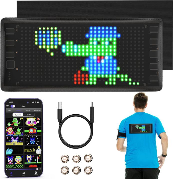 Mini LED Sign, 7.2''x3.4 Battery Powered Bluetooth LED Matrix Panel ...