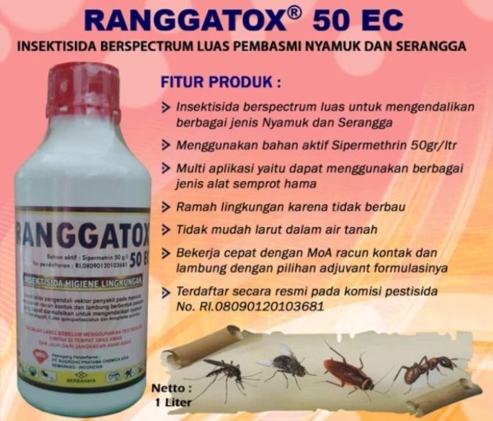 OBAT FOGGING RANGGATOX 50 EC 1 Liter Obat fogging nyamuk DBD | Lazada ...