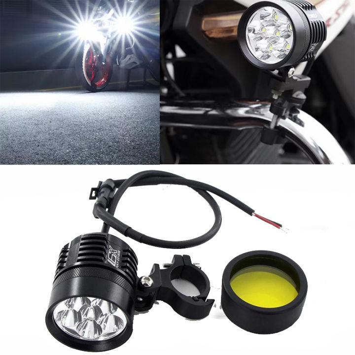 Double Colors led motorcycle headlight Fog DRL lamp led light car ...