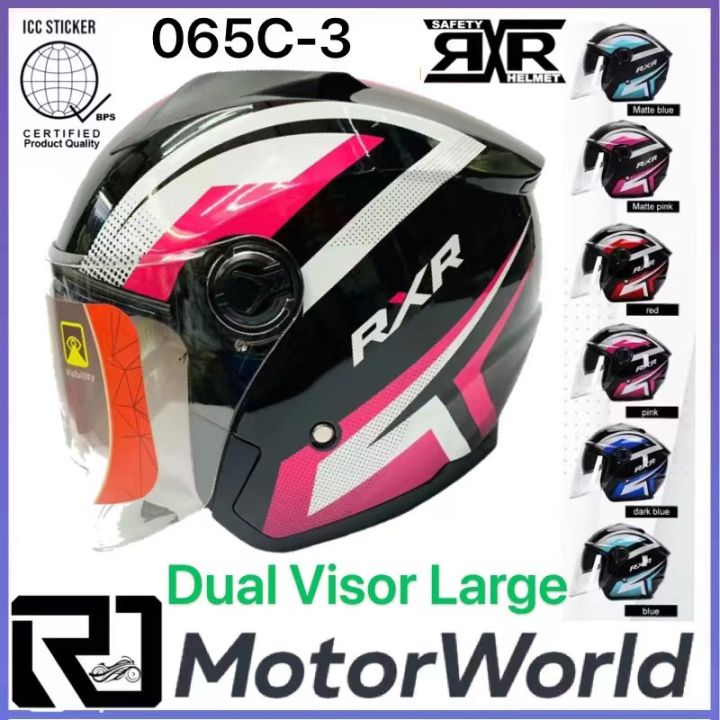 Rxr Half Face Dual Visor 065C-3 For Motorcycle With ICC (BPS) LARGE ONLY | Lazada PH