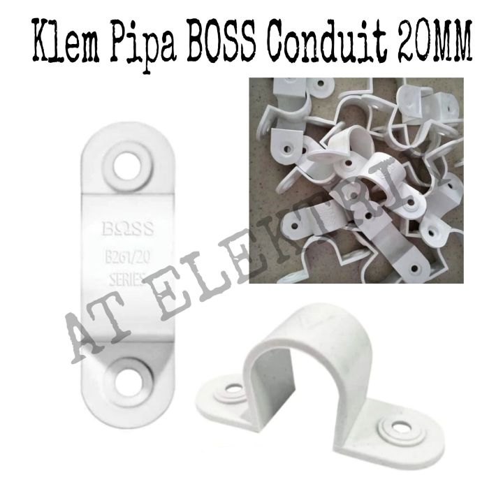( Harga 1 Pcs ) Klem Pipa Conduit BOSS 20MM / Cekak Pipa Listrik / Klem ...