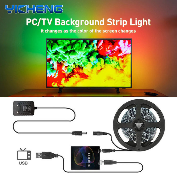 Immersive TV PC Background Light Strip RGBIC LED Strips HDTV Computer ...