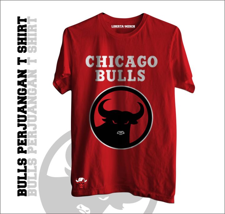 Kaos PDIP CHICAGO BULLS PERJUANGAN warna merah hitam putih | Lazada ...