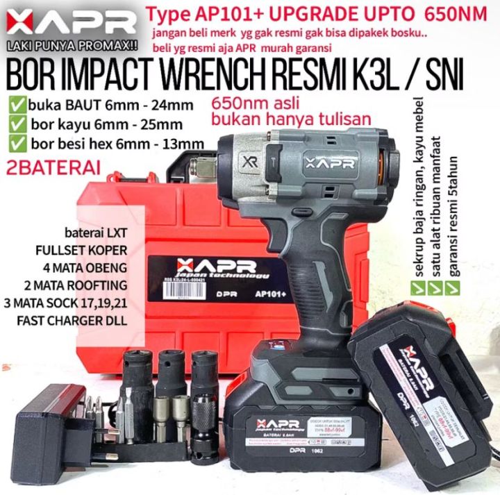 IMPACT WRENCH APR AP101+ 650NM MESIN BUKA BAUT APR 650NM | Lazada Indonesia