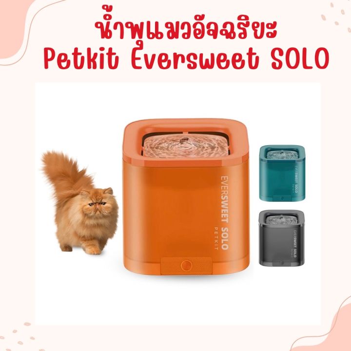 น้ำพุแมวอัจฉริยะ Petkit Eversweet Solo ที่ให้น้ำแมว ที่ให้น้ำสัตว์ ...