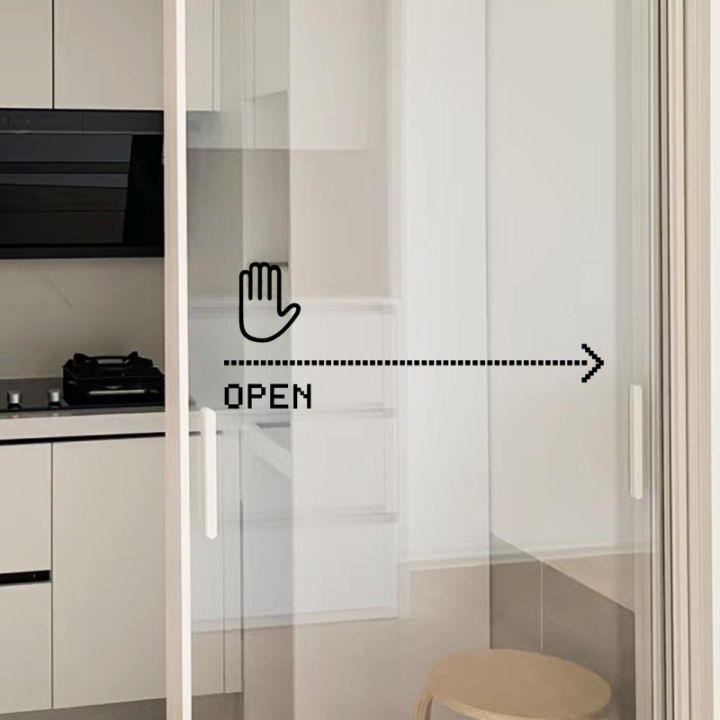 Modern Minimalist Glass Decorative Stickers Warning Sign for Living ...