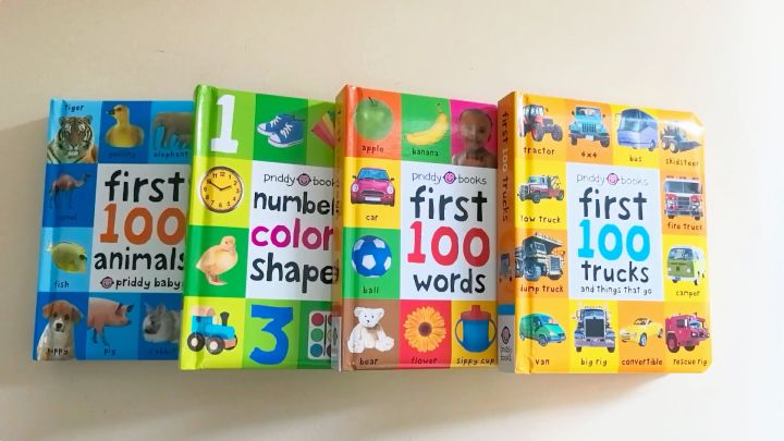 หนังสือเด็ก คำศัพท์แรกของหนู 100 First Words Vehicles Animals Board ...