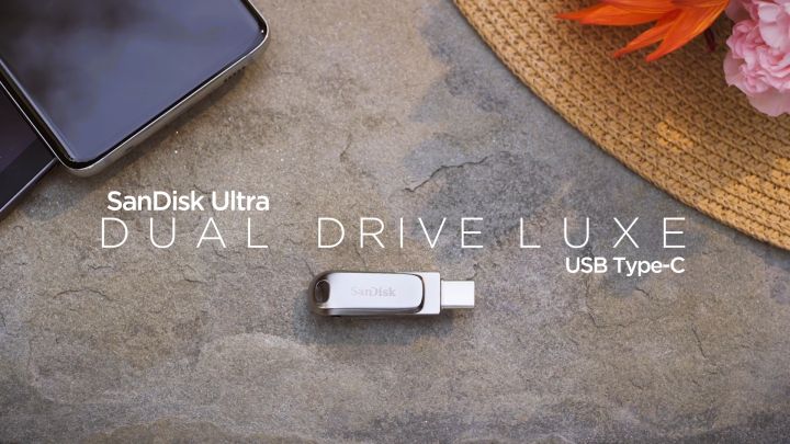 SANDISK Ultra DualDrive LUXE FlashDrive 128GB (400MB/s) (Metal Golden ...