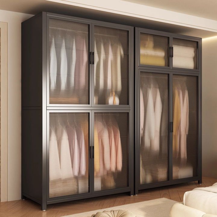 Simple Japanese Style Bedroom Full Steel Frame Wardrobe Home Use Easy ...