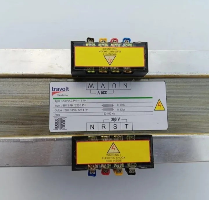 travo step.up Down isolasi 3phase 380V ( RSTN ) ke 220 V (RSTN.) 200VA ...