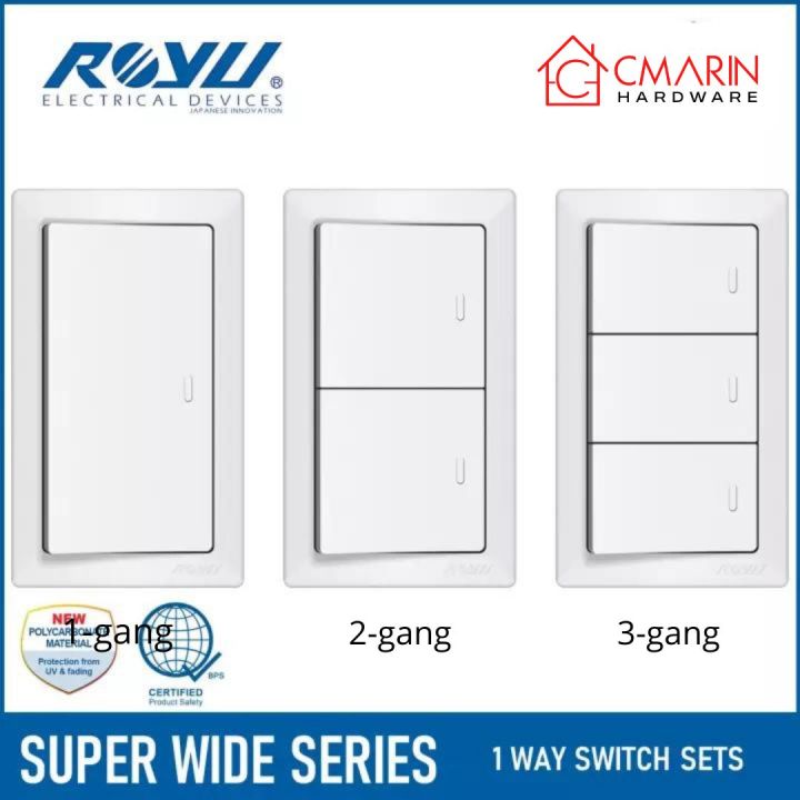 ROYU SWITCH SET SUPER WIDE SERIES 1 GANG / 2 GANG / 3 GANG | Lazada PH