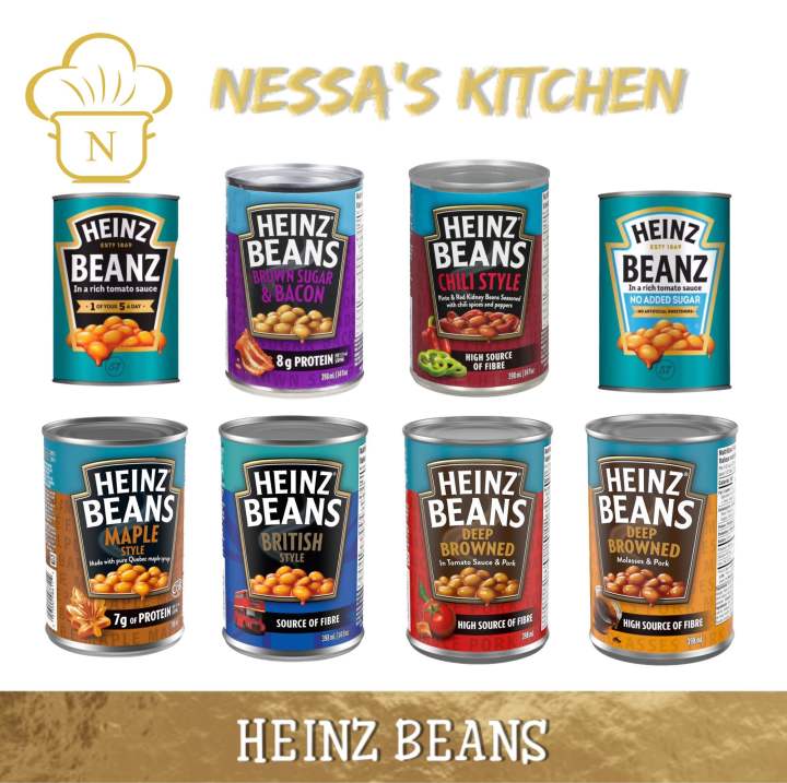 Heinz Baked Beanz in Tomato Sauce Chili Style Deep Brown Bacon [ Nessa ...