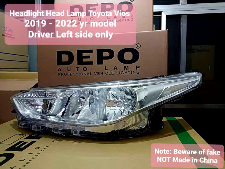 Headlight Head Lamp Toyota Vios 2019 - 2022 yr model Driver Left side ...