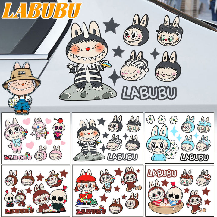 2024 New Labubu Monster Car Sticker Cartoon Waterproof Cute Little ...