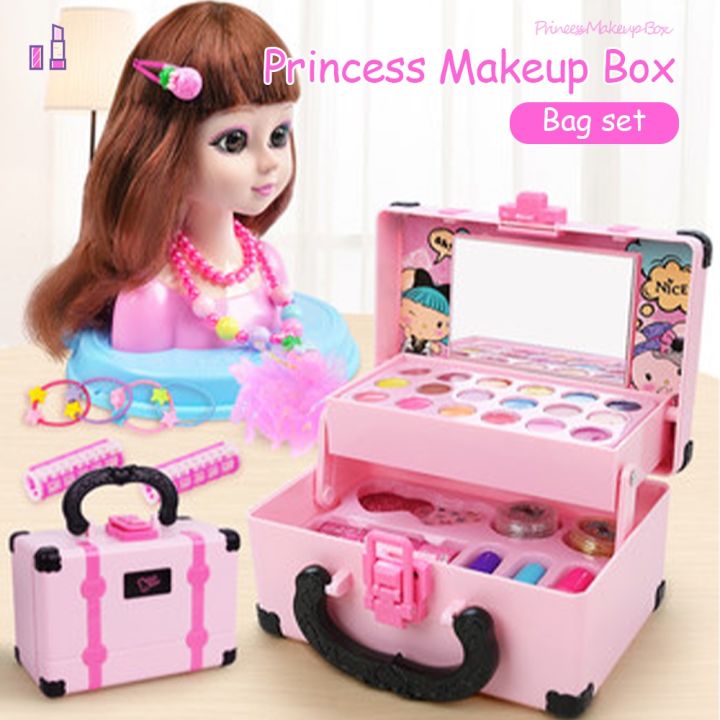 DREAMToy 32 PCS Mainan Anak Perempuan Make Up Tas Kosmetik Lipstik Eye ...