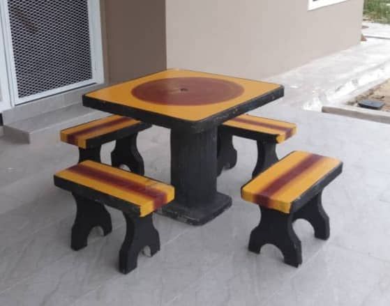 KERUSI BATU SIMEN KONKRIT MEJA EMPATSEGI | Lazada