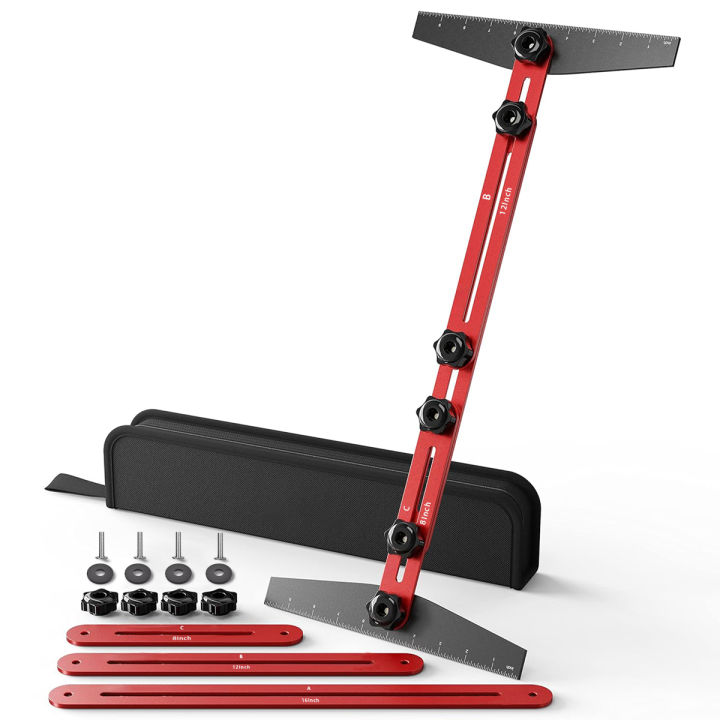 Stair Tread Template Tool - Step Measuring Jig with Ruler and Angle ...