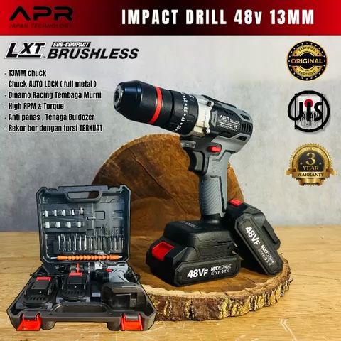 BOR CORDLESS APR japan A48V 13MM chuck besi mesin bor impact drill ...