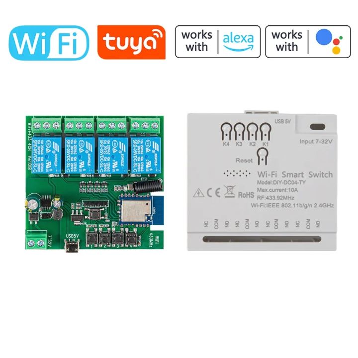 Công tắc thông minh 4 nút điều khiển 4 bóng đèn riêng biệt hỗ trợ WIFI RF ZIGBEE TUYA | Lazada.vn
