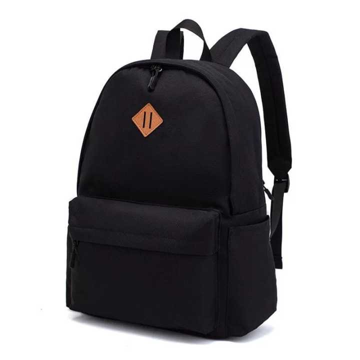 TAS RANSEL HITAM POLOS TAS PUNGGUNG TERBARU SEKOLAH KERJA TAS BACKPACK ...
