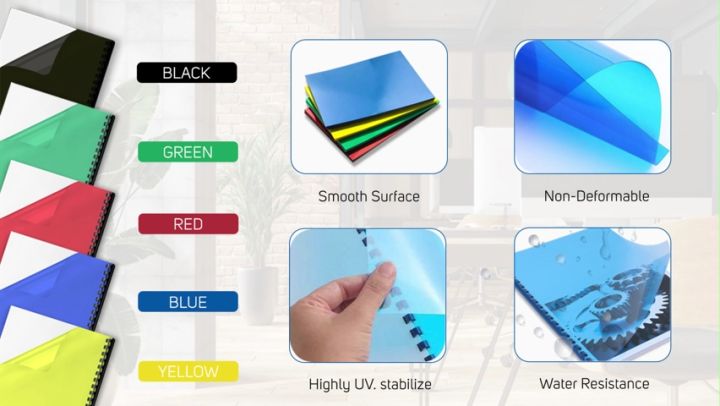 ePrinthings Ph- PVC BINDING COVER 200MIC A4 SIZE TRANSPARENT (Blue,Red ...
