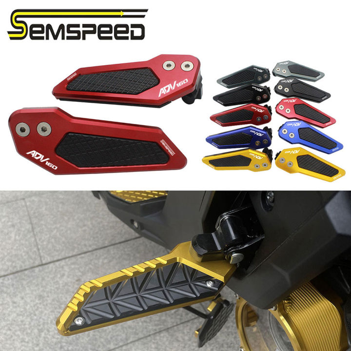 SEMSPEED Motorcycle CNC Rear Footrest Passenger Footpegs For Honda ADV160 ADV 160 2022-2023 2024 ...
