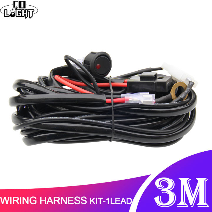 CO LIGHT Car LED Light Bar Wire 3M 12V 24V 40A Wiring Harness Relay ...