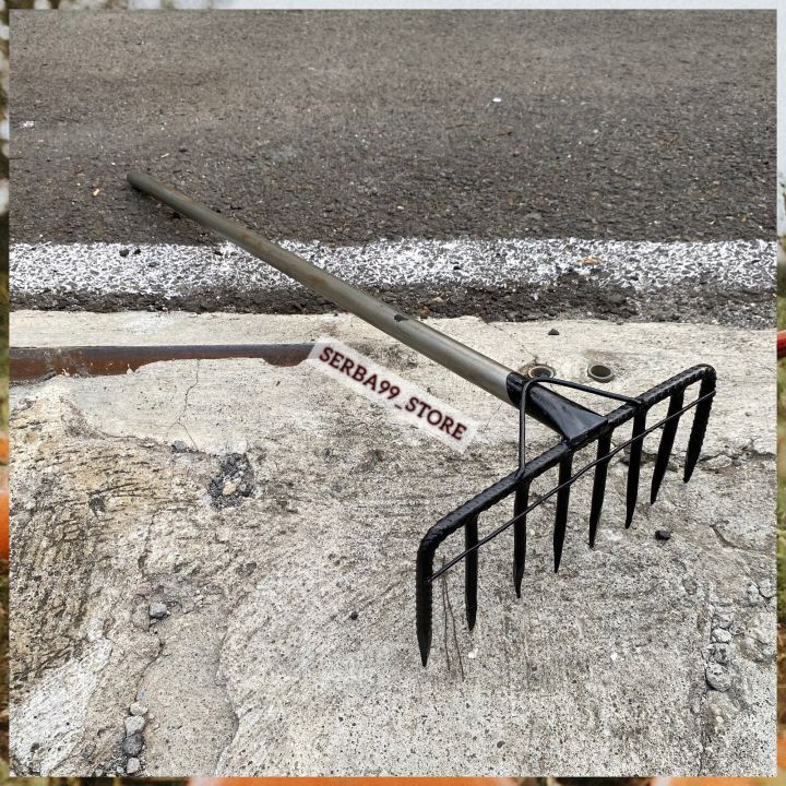 Alat Berkebun Garukan sampah gagang besi 8 Gerigi - Garuk pembersih ...