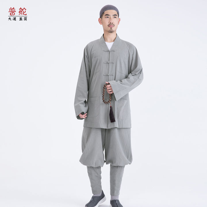 Pure Cotton Summer Suit Monk Clothes Short Coat No Belt Thin Model ...