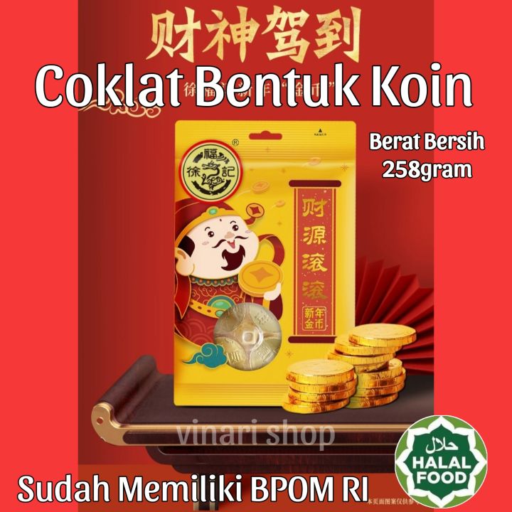 Cemilan Coklat Bentuk Koin 258gr/Permen Coklat Hidangan Imlek/Coklat ...