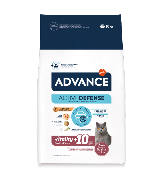 Advance Active Defense Cat Vitality Sterilized Senior +10 with Chicken ...