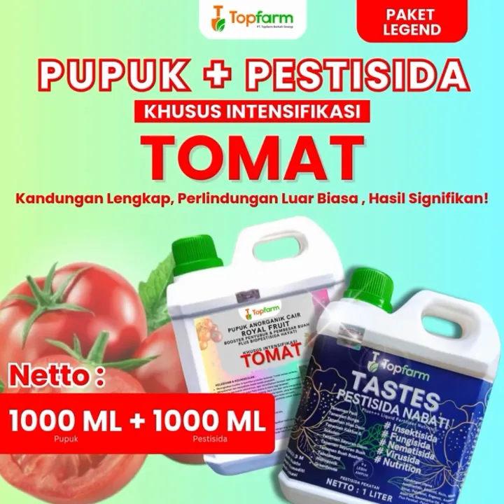 Pupuk Topfarm / Pupuk Tomat Terbaik / Pupuk Cair Khusus Buah Tomat / Pupuk Pelebat Pembesar Buah ...