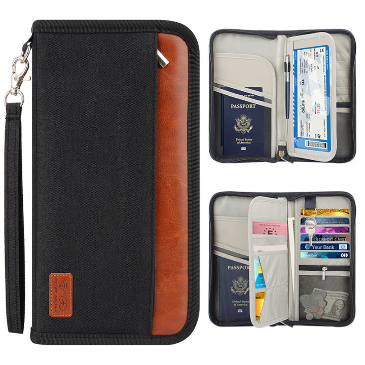 Huife Passport Bag RFID Travel Wallet Family Passport Holder Waterproof Document Case Organizer ...