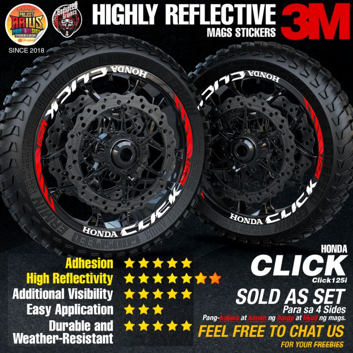 3M Highly Reflective Mags Graphics Honda Click 125 i (for Rider's ...