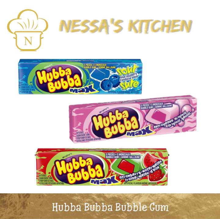 HUBBA BUBBA, Strawberry Watermelon Blue Raspberry Bubble Gum 1 Pack 5 ...