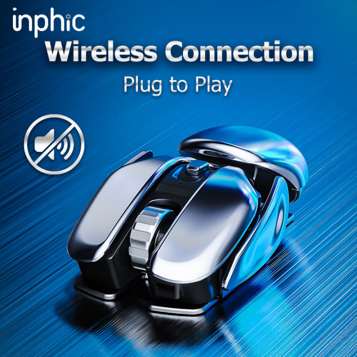 Chuột Không Dây Wireless 2.4G INPHIC PX2, DPI 1600, Chuột Chơi Game Văn Phòng Im Lặng Sạc Được ...