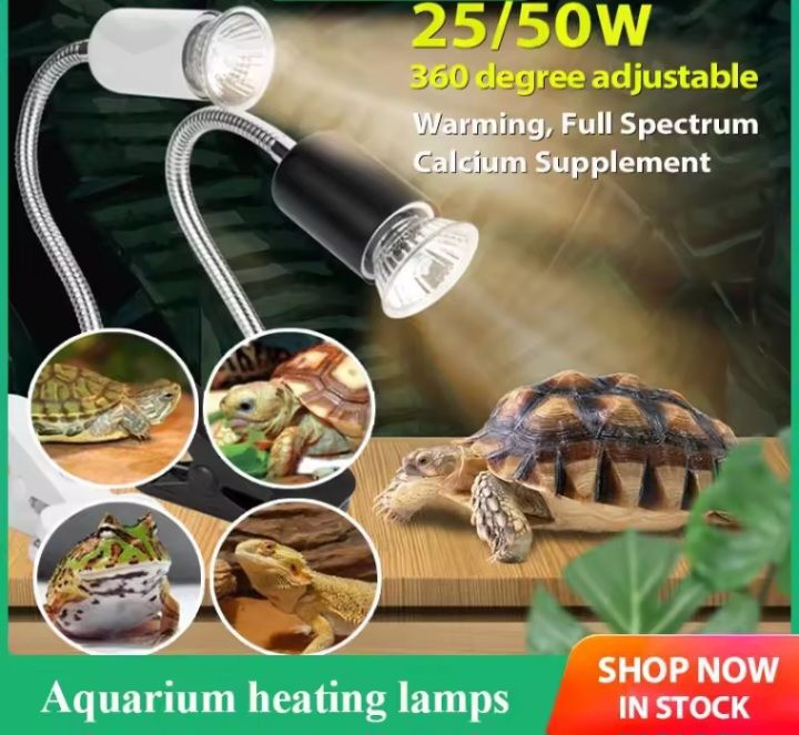 UVA+UVB 3.0 Reptile lamp with Clip-on Bulb Lamp HolderTortoise/Turtle Basking Lamp Kit（三合一陆龟晒背灯 ...