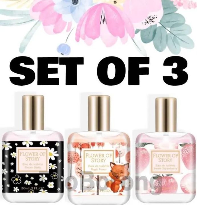SET 3-Pcs FLOWER OF STORY LADY PERFUME FRAGRANCE 30ML | Lazada