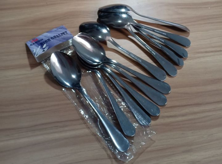 1 lusin (12 pcs) GANOM no.189 SENDOK MAKAN (panjang 17.8cm) STAINLESS ...
