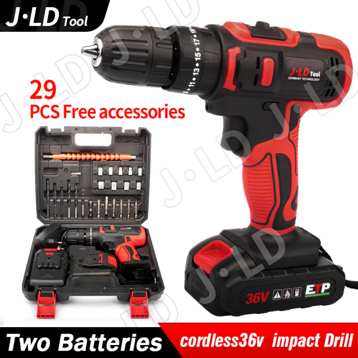 JLD cordless drill set 48V/36V wireless electric drill hammer drill ...