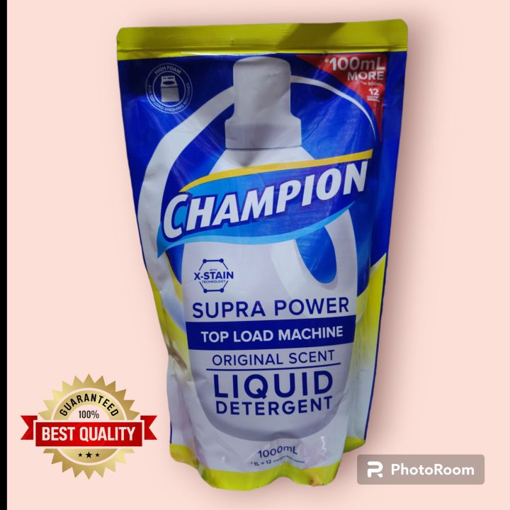 CHAMPION Liquid Detergent 1000ml top load supra | Lazada PH