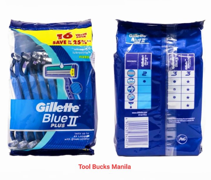 Gillette Blue II Plus Razor 16pcs (individually pack) | Lazada PH