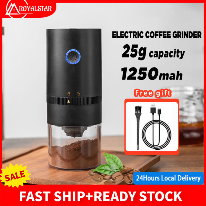 Royalstar Coffee Grinder Bean for Coffee Maker Machine Portable 120ml Wireless Grinder 1250mah ...