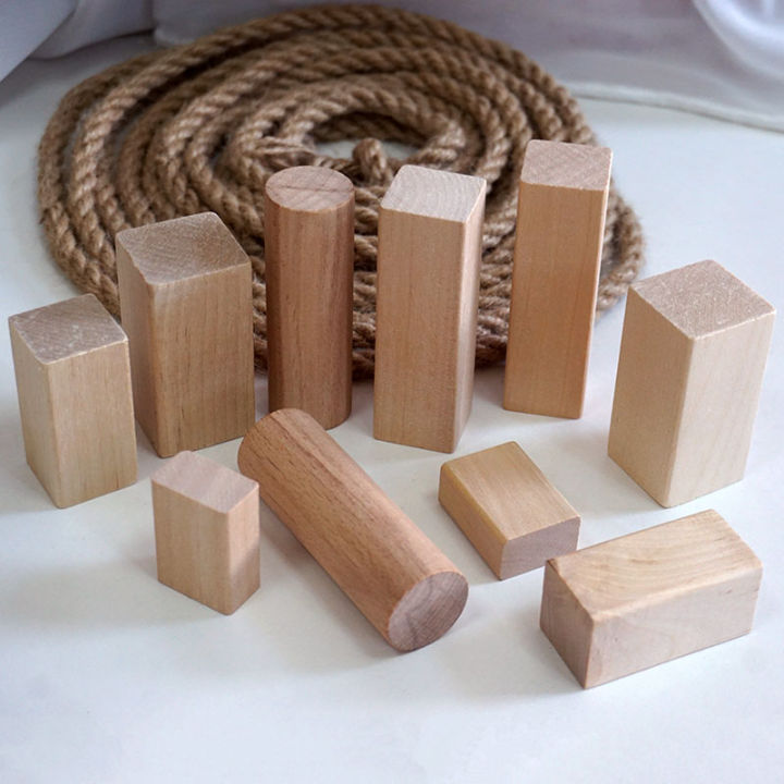 Handmade Wooden Building Blocks Real Wood Cubes Square And Longitudinal ...