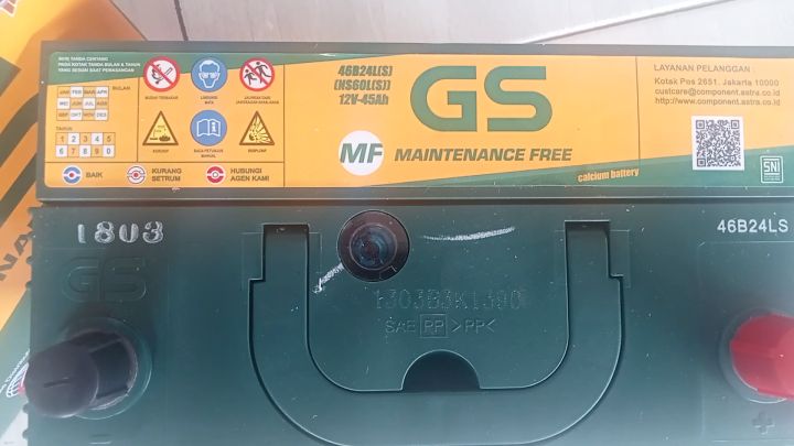 Aki Mobil GS MF NS60LS / 46B24LS 12 Volt 45 Amper | Astra Otoparts Original Top Brand | Aki ...