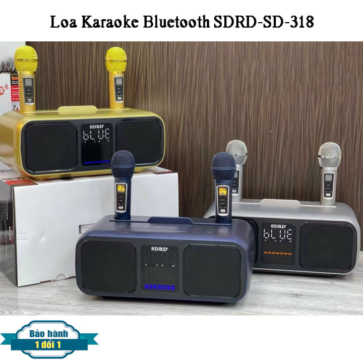 [Mẫu Mới 2022] Loa Karaoke Bluetooth Cao Cấp SDRD SD 318 Tặng Kèm 2 Micro Không Dây Màn Hình LCD ...