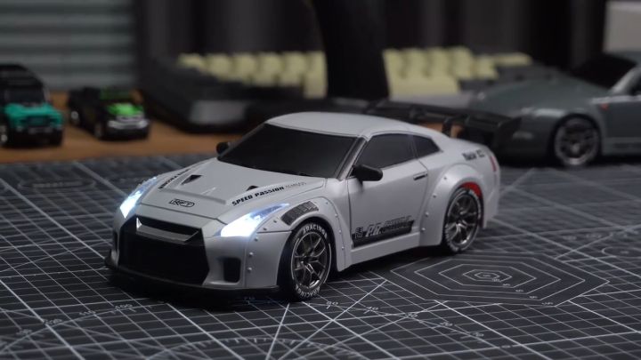 RC drift car GTR high speed liquid silver half size throttle remote ...